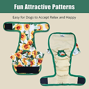 Langsprit Washable Female Dog Diapers (3 Pack) - Reusable Dog Diapers for Female Dogs - Highly Absorbent Dog Diapers for Dogs in Period XL