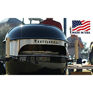 Made in USA Kettlepizza Pro 22 Kit - Outdoor Pizza Oven Kit for 22.5 Inch Kettle Grills. Includes Prograte, Tombstone & Aluminum Pro Peel