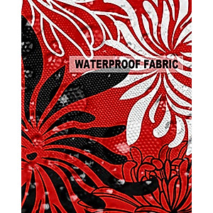 Brawvy Pillow Covers 16x16 inch Outdoor Decorative Waterproof Pillow Covers Spring Flower Red and Black Chrysanthemum Throw Pillowcase Shell for Patio Tent Couch Set of 2