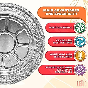 LEGLO 6&#039;&#039; Round Tin Foil Cake Pans - Round Cake Pan Baking Container Pack of 50 Foil Pan Aluminum Foil Pans Microwave Cooking Pan Heavy Duty Cooking Pans- Round Baking Pan Storage Aluminum Pie Pans