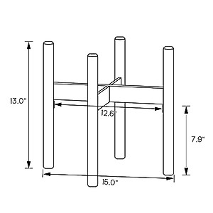 MoNiBloom 15 Inches Plant Stand, Bamboo Flower Pot Rack Shelf Holder for Indoor Outdoor Patio Garden Balcony Yard Living Room, Pot Not Included, Brown