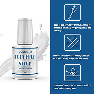 cocomfix Specialty Appliance Touch Up Paint White, Appliance Paint, 1 Ounce, White - High Gloss Touch Up Paint Pen for Refrigerators, Washers, Dishwashers, Microwave oven and Other Appliance