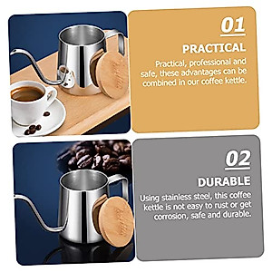OKUMEYR Coffee Pot Teakettle for Stovetop Espresso Machine Loose Leaf Tea Steeper Pot Stovetop Espresso Gooseneck Kettle Stove Kettle Kettle Drip Kettle Silver Stainless Steel
