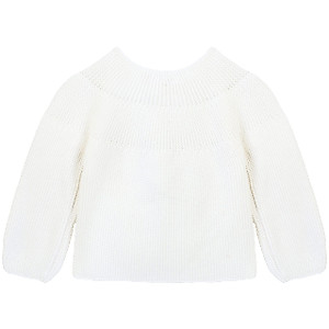 Lilax Baby Girl Knit Sweater Long Sleeve Cardigan (6-9 Months, White)