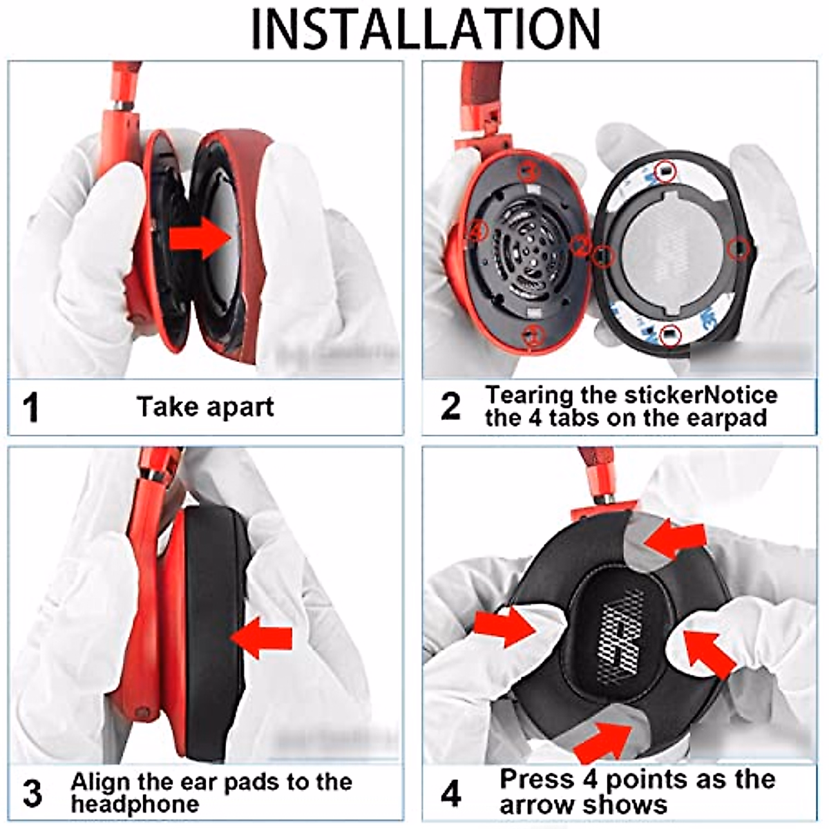 Adhiper Earpads Replacement Earmuffs Ear Pads Compatible with JBL E55BT Headphones（Grey）