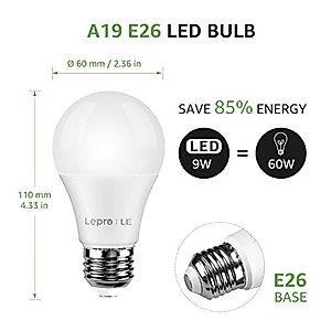 LE Smart Light Bulbs, LED Color Changing Lights, Works with Alexa and Google Assistant, RGB & Soft Warm White, 60 Watt Equivalent, Dimmable with App, A19 E26, No Hub Required, 2.4GHz WiFi Only, 4 Pack
