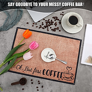 Skyley 3 Pieces Coffee Spoon Rest Rustic Bar Mat and Set Farmhouse Teaspoon Holder Station Ceramic Funny Tray Accessories Decor Rests, one size