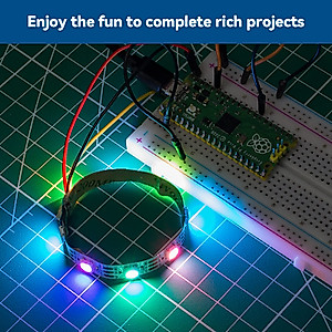 SunFounder Starter Kit for Raspberry Pi Pico with 40 Projects Online Tutorials, MicroPython C Piper Make Code, One-Stop Learning Electronics and Programming for Raspberry Pi Arduino Beginners Experts