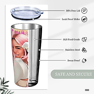 Kiserjens Stainless Steel Insulated Tumbler Vacuum Water Bottle Travel Cup Coffee Mug With Straw,Lid and Brush 20 oz
