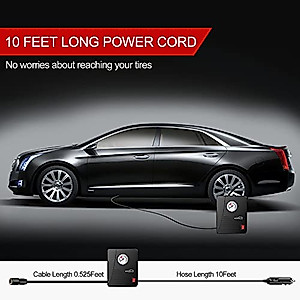 LJXDQIXIU Air Compressor Tire Inflator - Portable DC 12V 100PSI Auto Air Pump - Classic Pressure Gauge and Emergency LED Light - Car Tire, Bicycle, Basketball and Other Inflatables