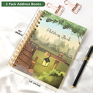 suituts 2 Pack Spiral Bound Address Book with Alphabetical Tabs, 5.8" x 8.2" Telephone Address Book for Contacts, Address and Password Book for Halloween Gift Home Office