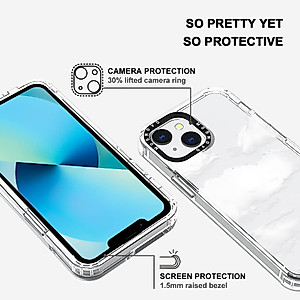 MOSNOVO Case for iPhone 13 Mini, [Buffertech 6.6ft Military-Grade Drop Protection] [Anti Peel Off Tech] Clear TPU Bumper Phone Case Cover Design - Cloud