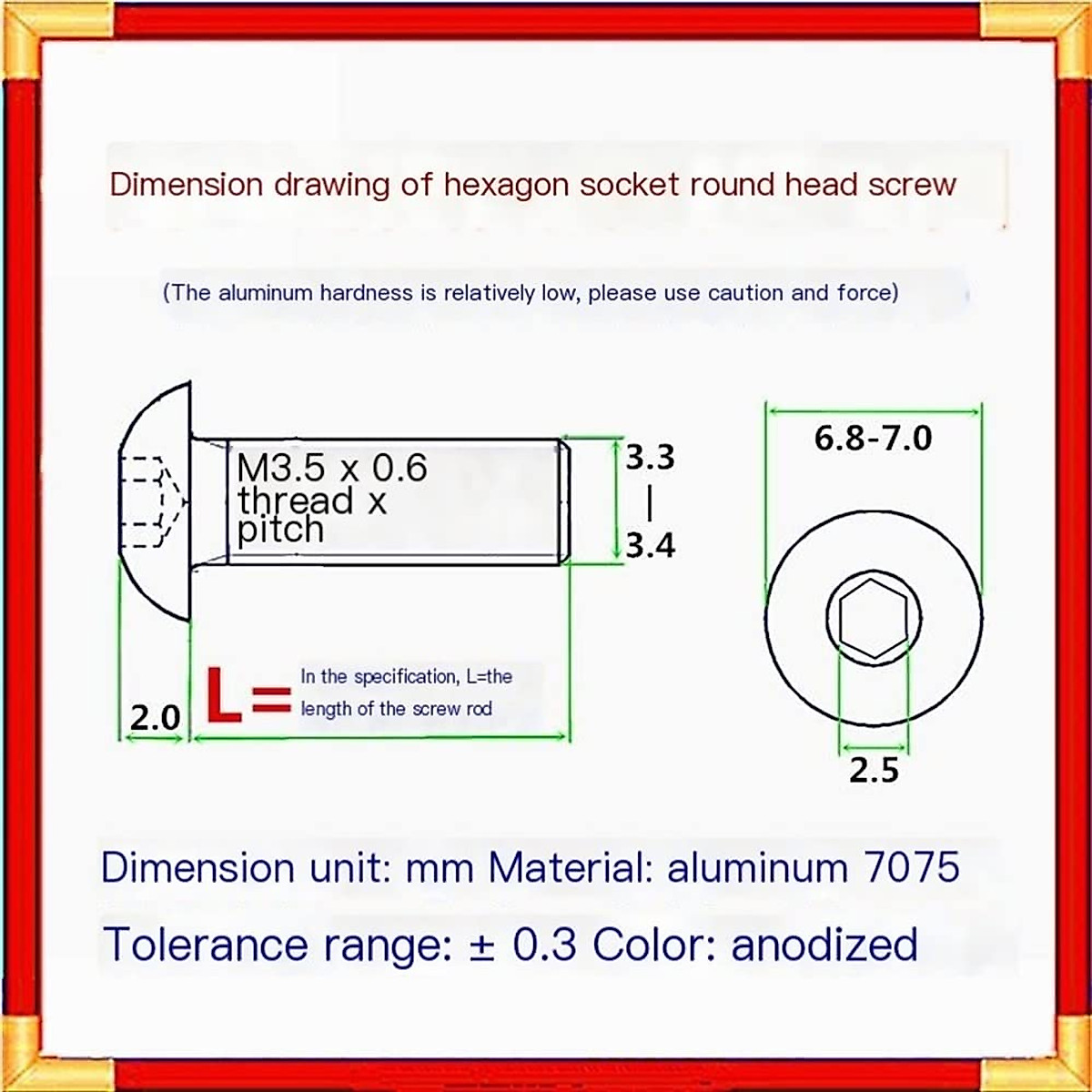 GUSTYT Screw M3.5x14/16mm Computer mainframe Box Cabinet Power Supply Motherboard Graphics Card Sound Network Card DIY Modified Universal Screw Screw (Color : 16 mm Royal Blue)