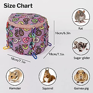 Jevnd Rat Hanging Bed, Sugar Glider Cage Accessories, Guinea Pig Warm Sleeping Nest Bed, Small Animals Cage Hammock for Squirrel, Hamster, Parrot