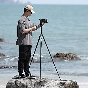 ULANZI F38 Video Travel Tripod, 61.4" Carbon Fiber Tripod w Quick Release Fluid Head, 2.38lbs Ultra Lightweight Portable Stable Professional Camera Photo Video Tripod, Load up to 22lbs, with Bag