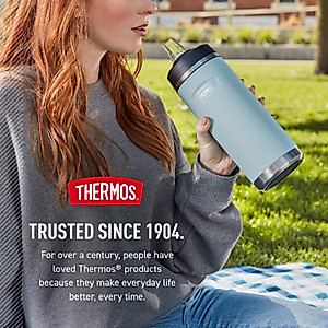 ICON SERIES BY THERMOS Stainless Steel Water Bottle with Straw Lid, 32 Ounce, Sandstone