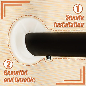 Amyhill Plastic Closet Pole Socket White Closet Rod Holders Rod Bracket Shower Holders Wardrobe Tube Support for Bathroom Curtain Clothing Store, 1-3/8 Inch(32 Pcs)