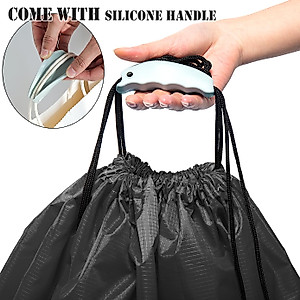 ADVcer 2pack Extra Large Laundry Bag 55x43.3" + Silicone Tote Handle, Heavy Duty Oxford Dirty Clothes Travel Drawstring Bags Storage Sack, Easy fit Laundry Hamper and Basket (Machine Washable, Black)