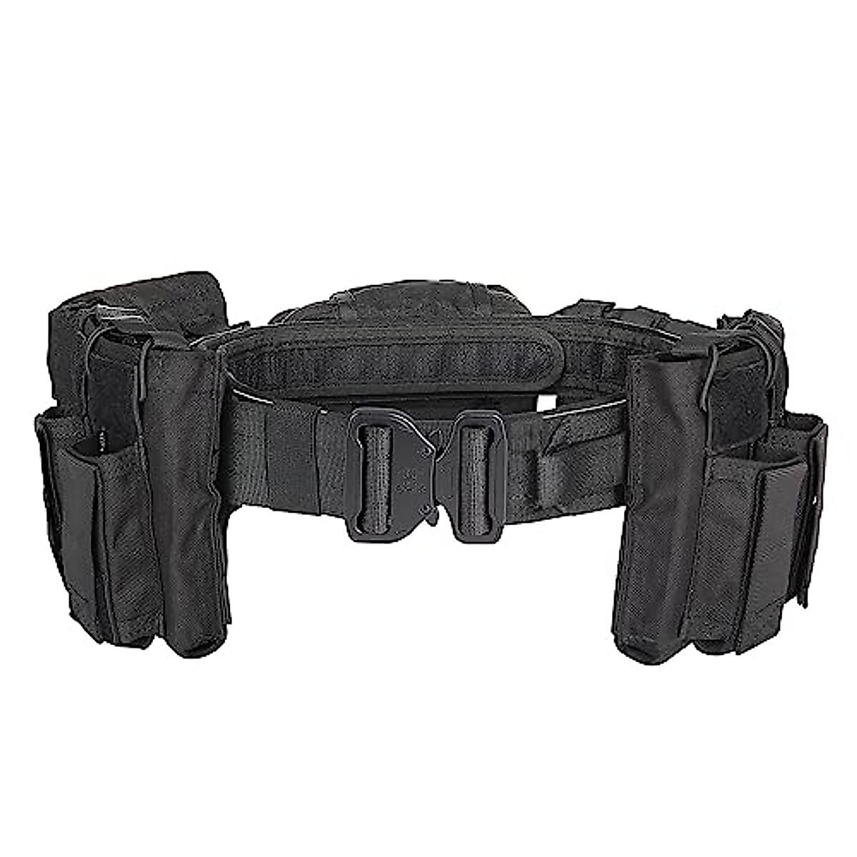 YAKEDA Tactical Battle Belt 7 in 1 Tactical Duty Belts Law Enforcement Police Security Utility Belt with Pouches (Black)