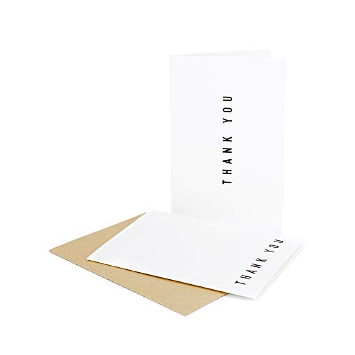 Verbaa 100 Premium Paper Thank You Cards With Self-Seal Envelopes - 2 Designs of Elegant Modern Thank You Cards For Any Occasion - Wedding, Engagement, Funeral, Graduation, Business (100-pack)