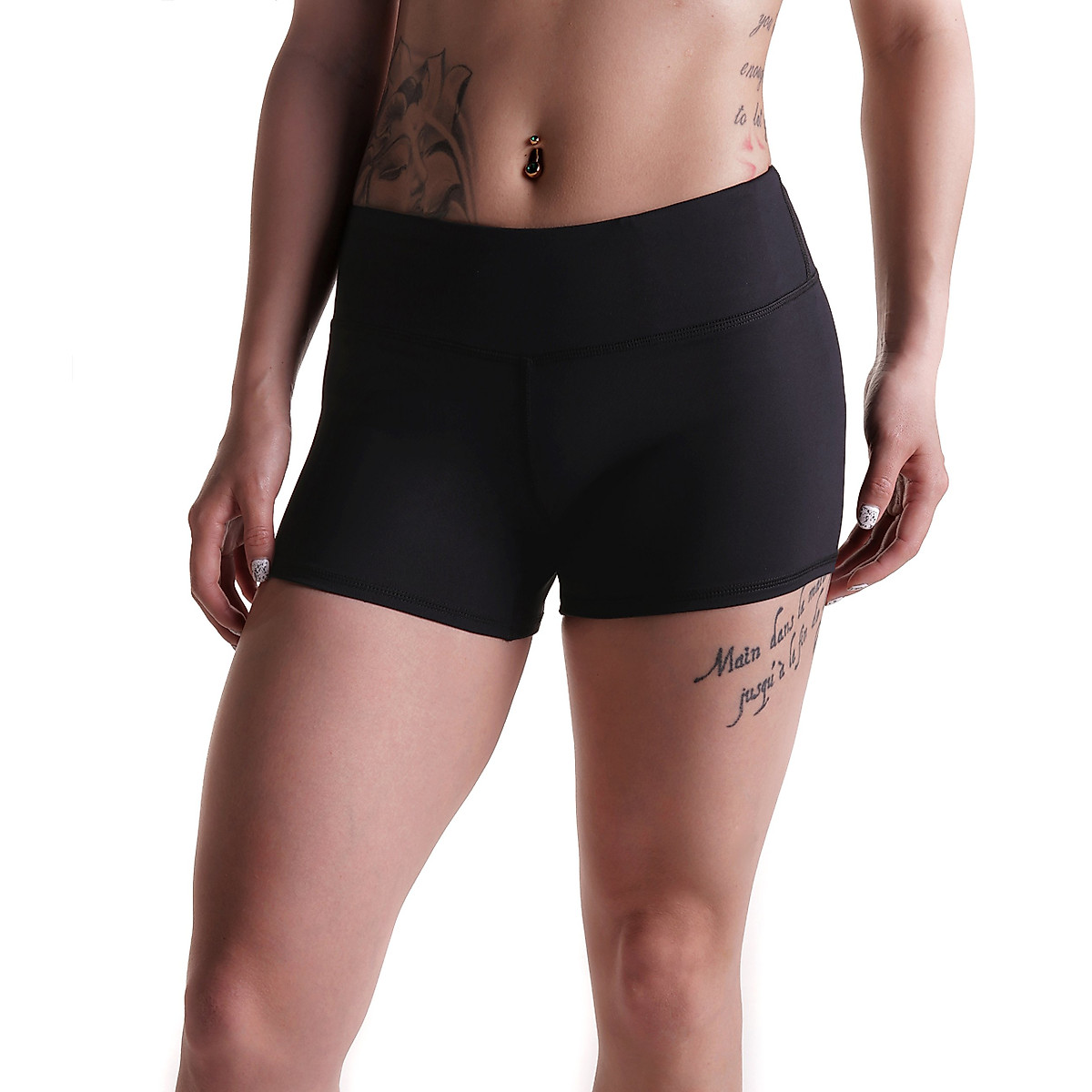 Tough Mode Apparel Women's 3" Athletic Workout Volleyball Running WOD Compression Shorts Black