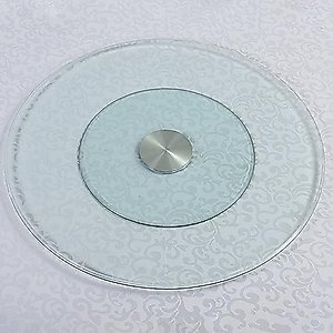 BBAUER Lazy Susan Turntable for Dining Table, Glass Lazy Susan Turntable Dining Table, for Dining, Restaurant Table and Lazy Susan