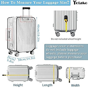 Yotako Clear PVC Suitcase Cover Protectors 20 Inch Luggage Cover for Wheeled Suitcase 20''