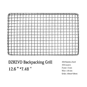 DZRZVD-The Bushcraft Backpacker's Grill Grate - Welded Stainless Steel Mesh (Upgrade Camping Fire Rated)-7.48"X12.6"