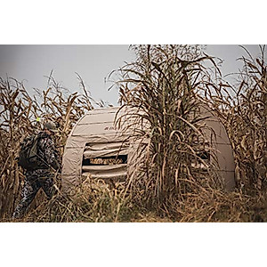 BOG HayMaker Ground Blind with StealthTrac Window System, Pop-Up Hay Bale Imitation, Brush Loops, 600D Water Resistant Fabric, Steel Frame, and Waterfowl Trap Door for Hunting, Shooting, and Outdoors