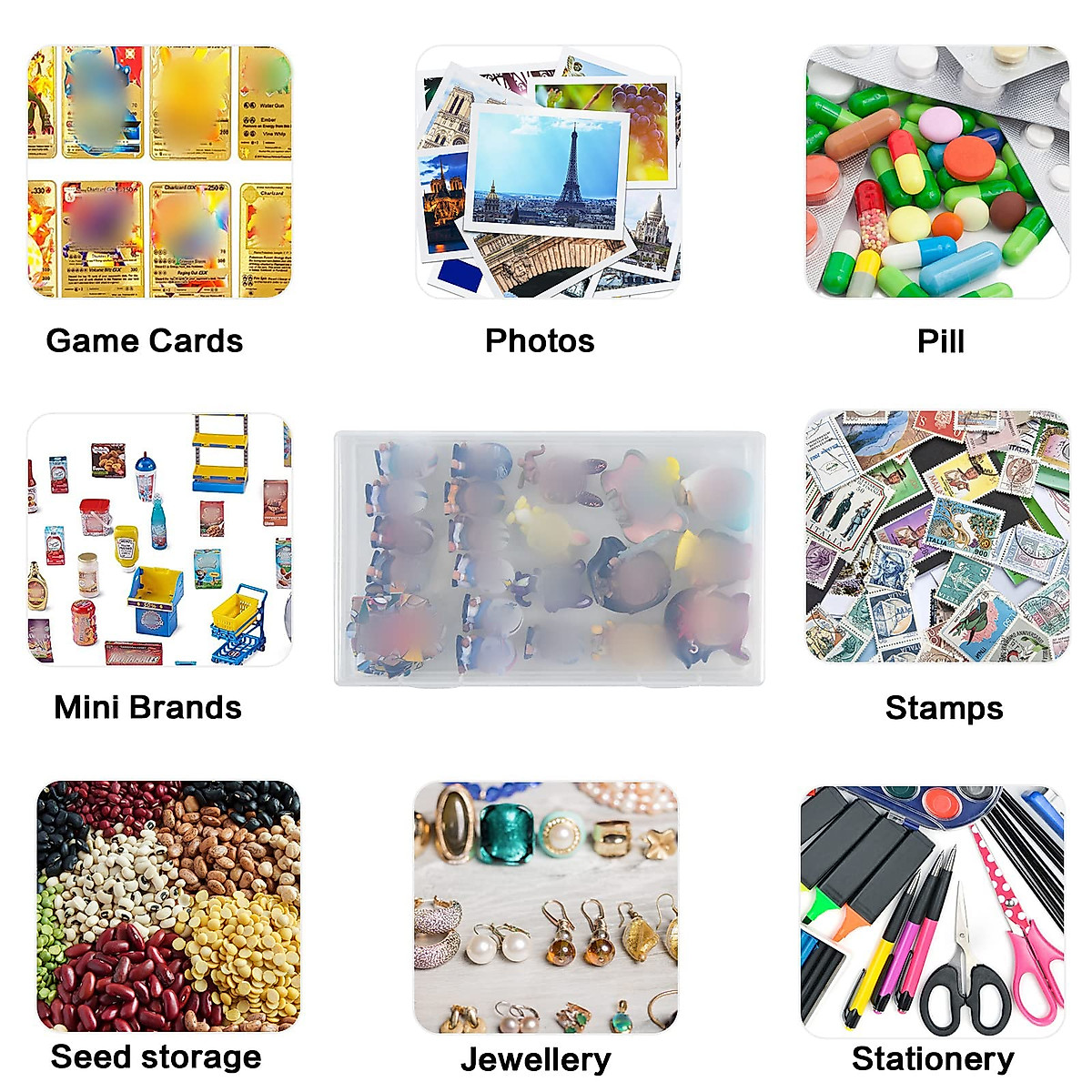 Toy Storage Case Compatible with Mini Brands Collector Toys, Plastic Display Container with 18 Small Boxes for 5 Surprise Series 1 2 3 4, for Miniverse, Shopkins, Real Littles, Miniatures (Box Only)