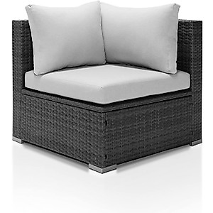 RADIATA Conversation Sets Outdoor Patio Furniture Corner Sofa Set Gray PE Rattan Wicker Conversation Sets (Light Grey)