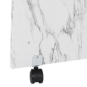 DINAZA Folding Dining Table Drop Leaf Table for Small Spaces with Storage Racks Multifunction Space Saving Table Extension Dinner Table for Kitchen Bedroom Dining Room White Marble