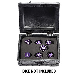 Forged Dice Co. Deluxe Dragon Dice Storage Box with Custom Foam Insert - Holds up to 6 Sets of Polyhedral Dice or 42 Individual Dice - Treasure Chest for Dungeons And Dragons Dice - Great DnD Gifts