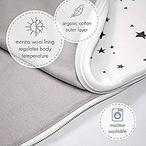Woolino 4 Season Baby Sleep Sack, Australian Merino Wool Wearable Blanket, 2-24 Months, Sheep