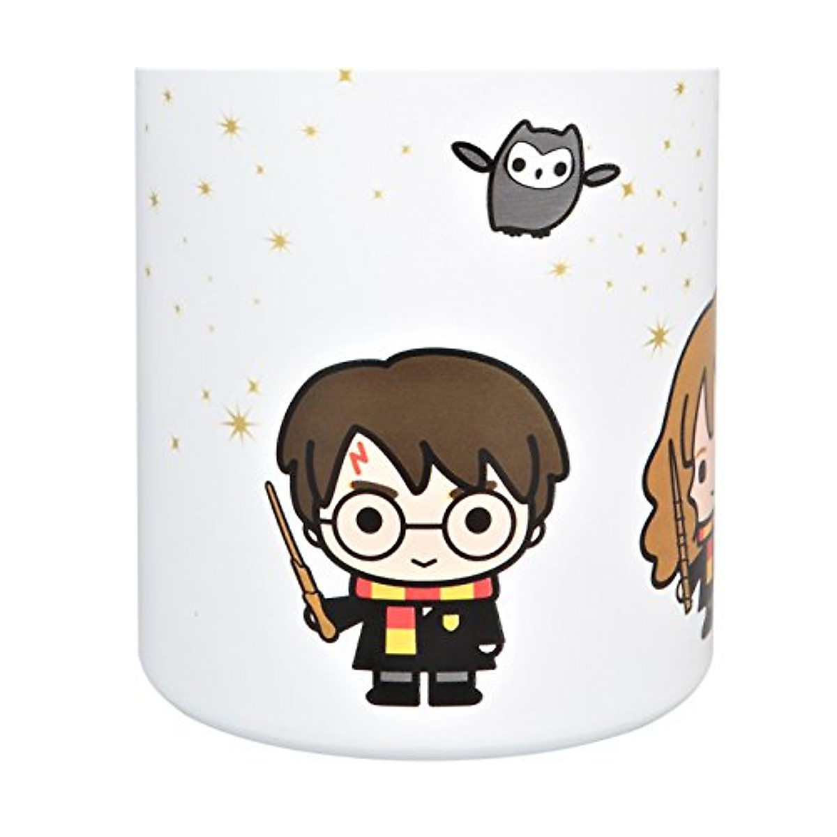 Harry Potter Stainless Steel Water Bottle Thermos - White with Harry, Ron and Hermione Chibi Character Design - Double Wall Insulated - 550ml