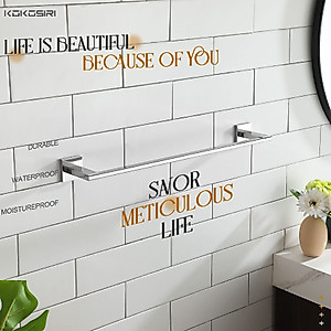 KOKOSIRI Bath Towel Bar Chrome Bathroom Hardware Towel Holder Wall Mounted for Kitchen Toilet 24 Inches Necklace Holder Polished Stainless Steel B4006CH-L24