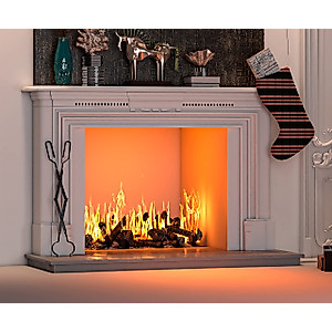 Kingson Arc Design Fireplace Tools, 26'' Firewood Tongs Log Grabber With Handcrafted Wrought Iron For Indoor Fireplace/Outdoor Fire Pit Campfire-Black