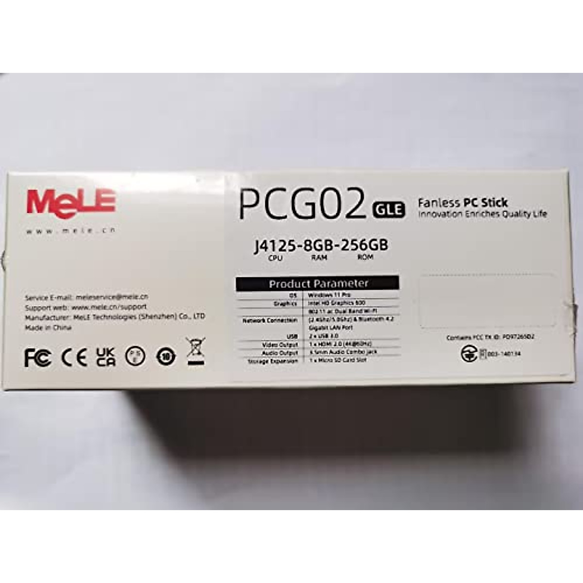 MeLE PCG02 Fanless Mini PC Stick Desktop,J4125 8GB 256GB Windows 11 Pro 4K HDMI Portable Small Computer, Support Win10 pro PXE Unlocked Bios Gigabit Ethernet, Work on Media Industry IoT Office