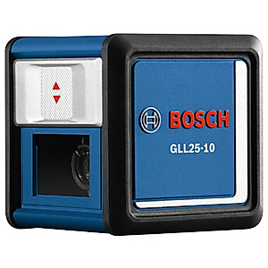 Bosch GLL25-10 30ft Multi-Use Self-Leveling Vertical and Horizontal Cross-Line Laser Level , Red