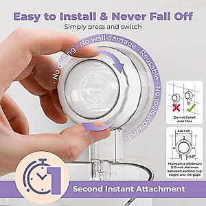 KatiKaddy Suction Cup Shower Caddy 2-Pack Set, No-Drilling New Home Decor Essentials, Large&Small Shower Organizer Shelf, Rustproof Sturdy Accessories Storage Rack, For Apartment Wall Bathroom Dorm RV