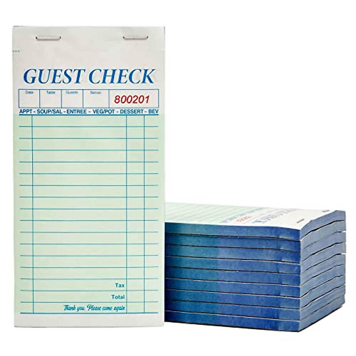 Juvale 10 Pack Restaurant Server Note Pads with Carbon Copy for Guest Checks, Waiter, Waitress 500 Total Tickets (3x7 in)