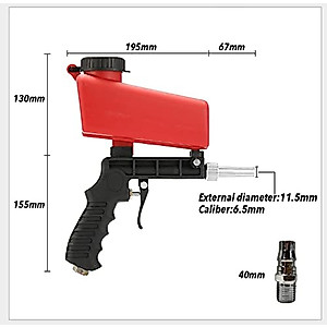 90psi Portable Gravity Sandblasting Gun Aluminium Pneumatic Sandblaster Spray Gun Sand Removal Blasting Power Machine