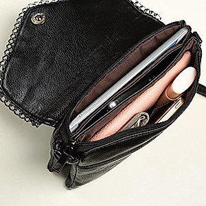 2019 Large Fashion Clutch Handbags Black Casual Woman Bag Bolsas Feminina Big Clutch Bag Cute Envelope Ladies Women Shoulder Bags Party Purse Handbag for Women Evening Leather Purse (Large Black)