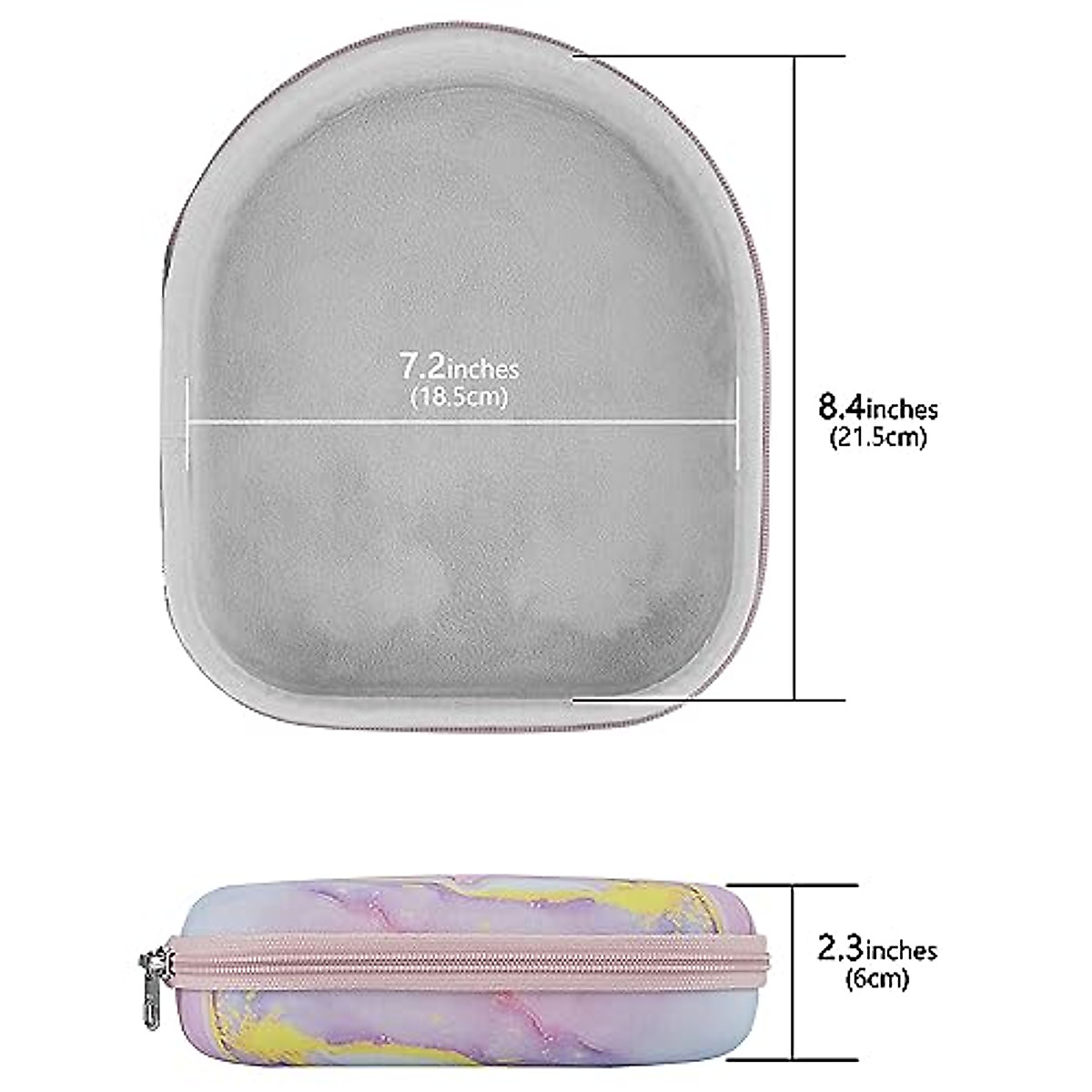 Geekria NOVA Shield Headphones Case for Foldable Over-Ear Headphones, Replacement Protective Hard Shell Travel Carrying Bag with Cable Storage Compatible with B&O Play H9i, H95, H9 Headsets (Pink)