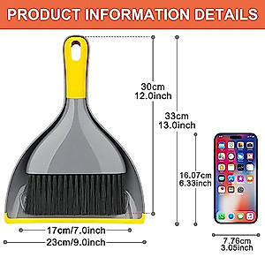 Small Broom and Dustpan Set,Mini Handheld Dust pan with Cleaning Brush Combo for Home,Desktop,Sofa,Kitchen,Keyboard,Sweeping