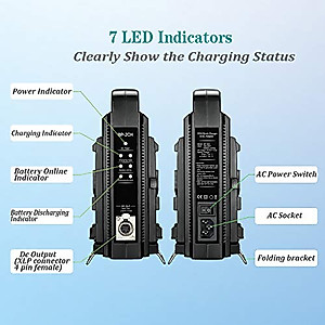 Dual Channel V-Mount/V Lock Battery Charger Compatible with All 14.4V/14.8V V-Mount Batteries,V-Mount Brick (Battery Not Included)