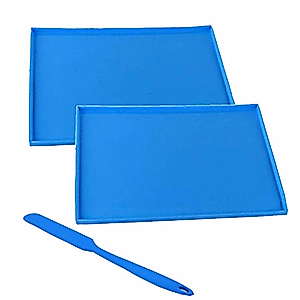 ASIBT Silicone Cake Roll Maker ,Silicone Baking Mat,Multipurpose Silicone Nonstick Pastry Mat , Swiss Roll Cake Mat Flexible Baking Tray Mold Baking-2pack(10''12'', Blue)
