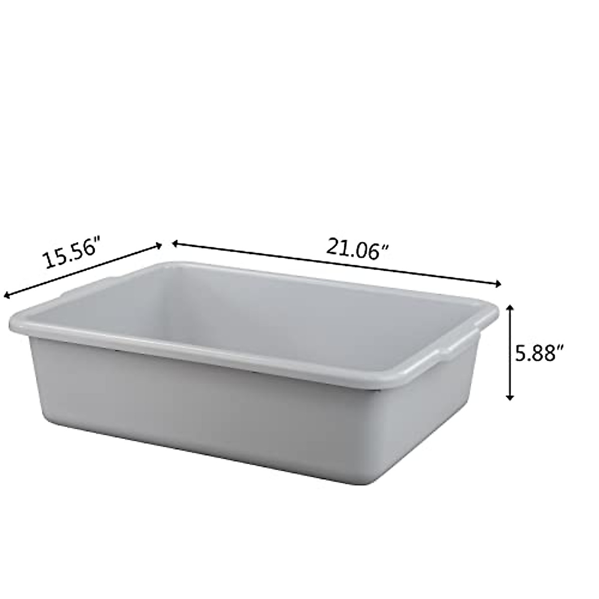 Ponpong 25 Quart Plastic Commercial Bus Box, Restaurant Bus Tubs, 4 Packs