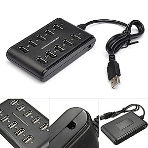 SHYPT High Speed 480 Mbps USB 2.0 Hub 10 Port Multi Personal Computer USB Hub Portable USB Splitter