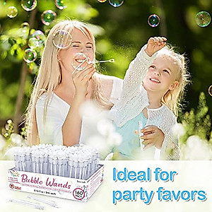 160 Pack Bubble Wands Bulk, Party Favors for Weddings, Valentine's Day, Anniversaries, Celebrations, Graduation, Birthday, Summer Toys Gift for Kids Toddler Adults by Inscraft